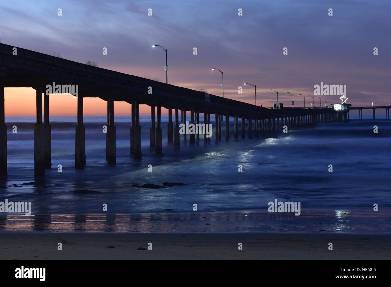 San Diego Sunset Pier Stock Photo - Alamy