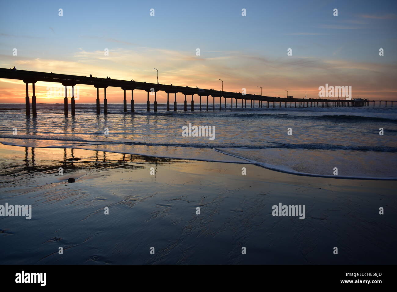 Sunset at Ocean Beach Pier CA Stock Photo - Alamy