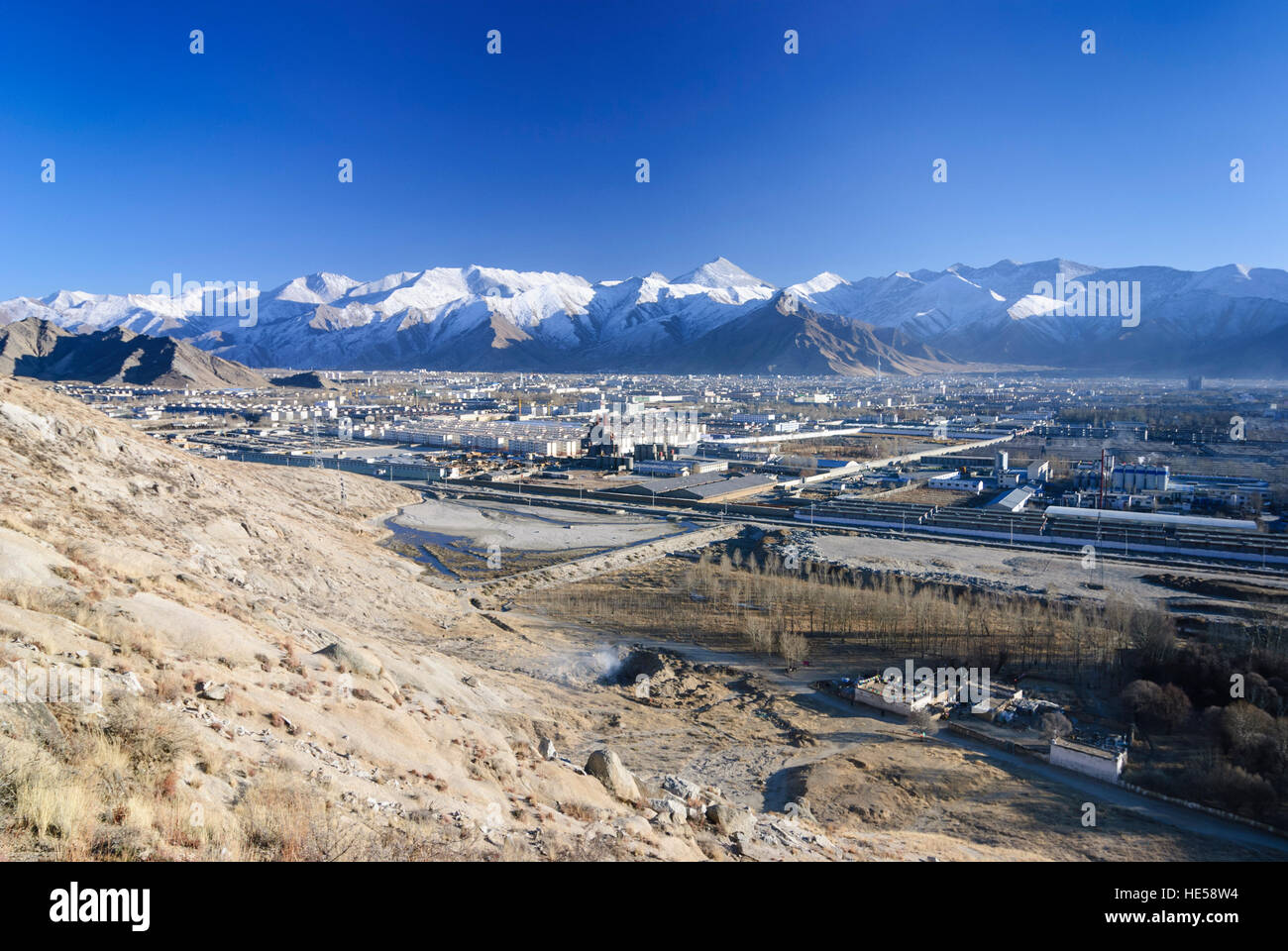 Lhasa: View of the eastern part of Lhasa from Sera Monastery, Tibet ...