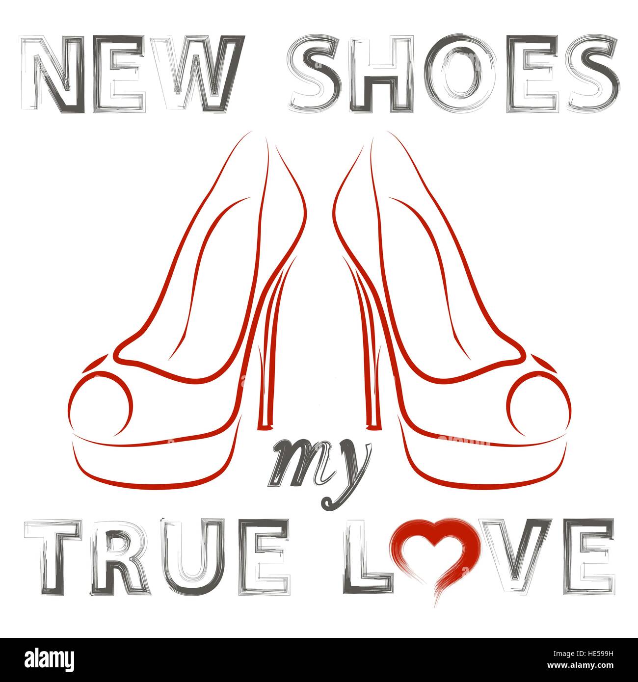 Red shoes poster Stock Vector Images - Alamy