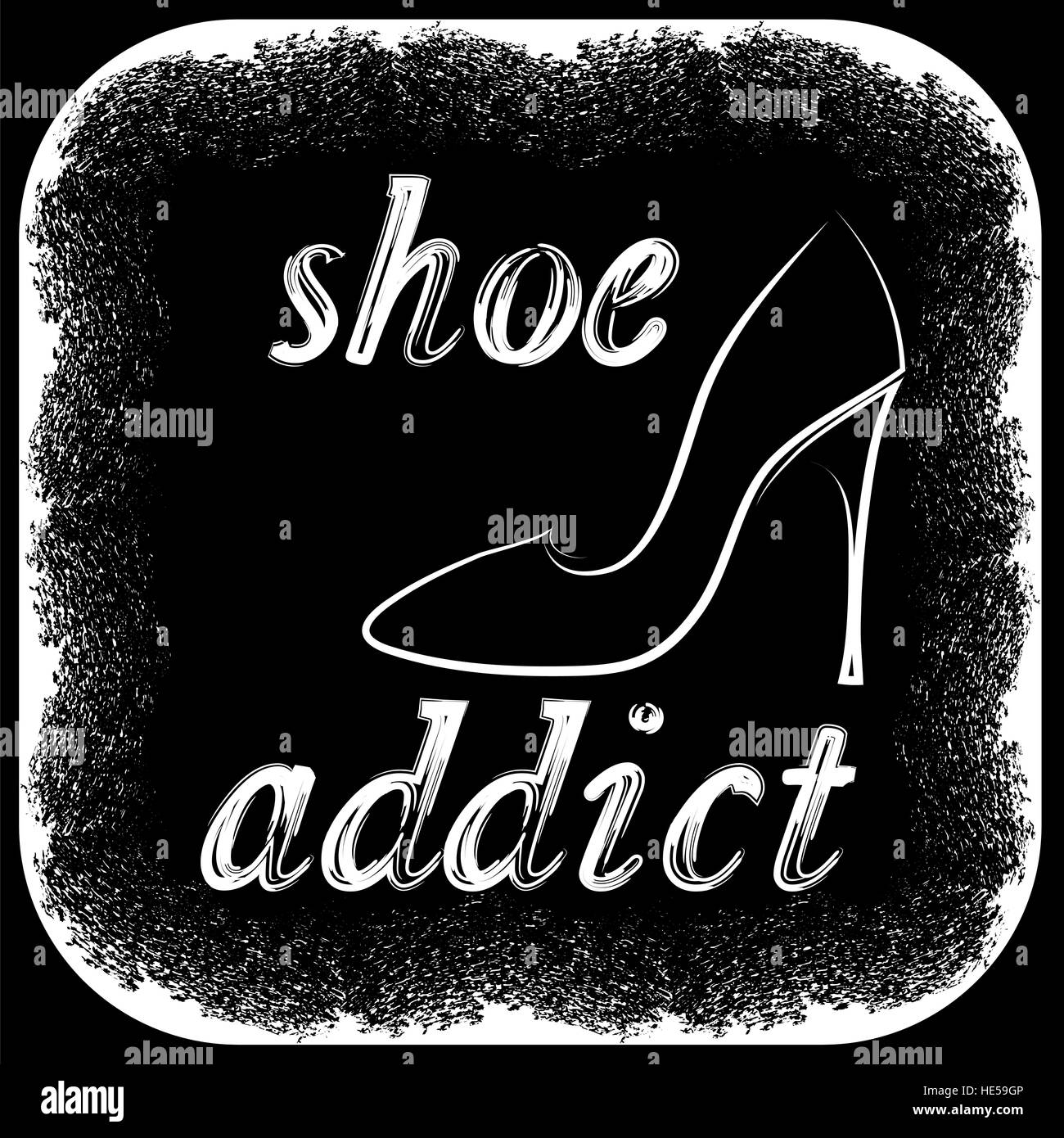 Grunge Hand Drawn Typography Shoes Poster Stock Photo - Alamy