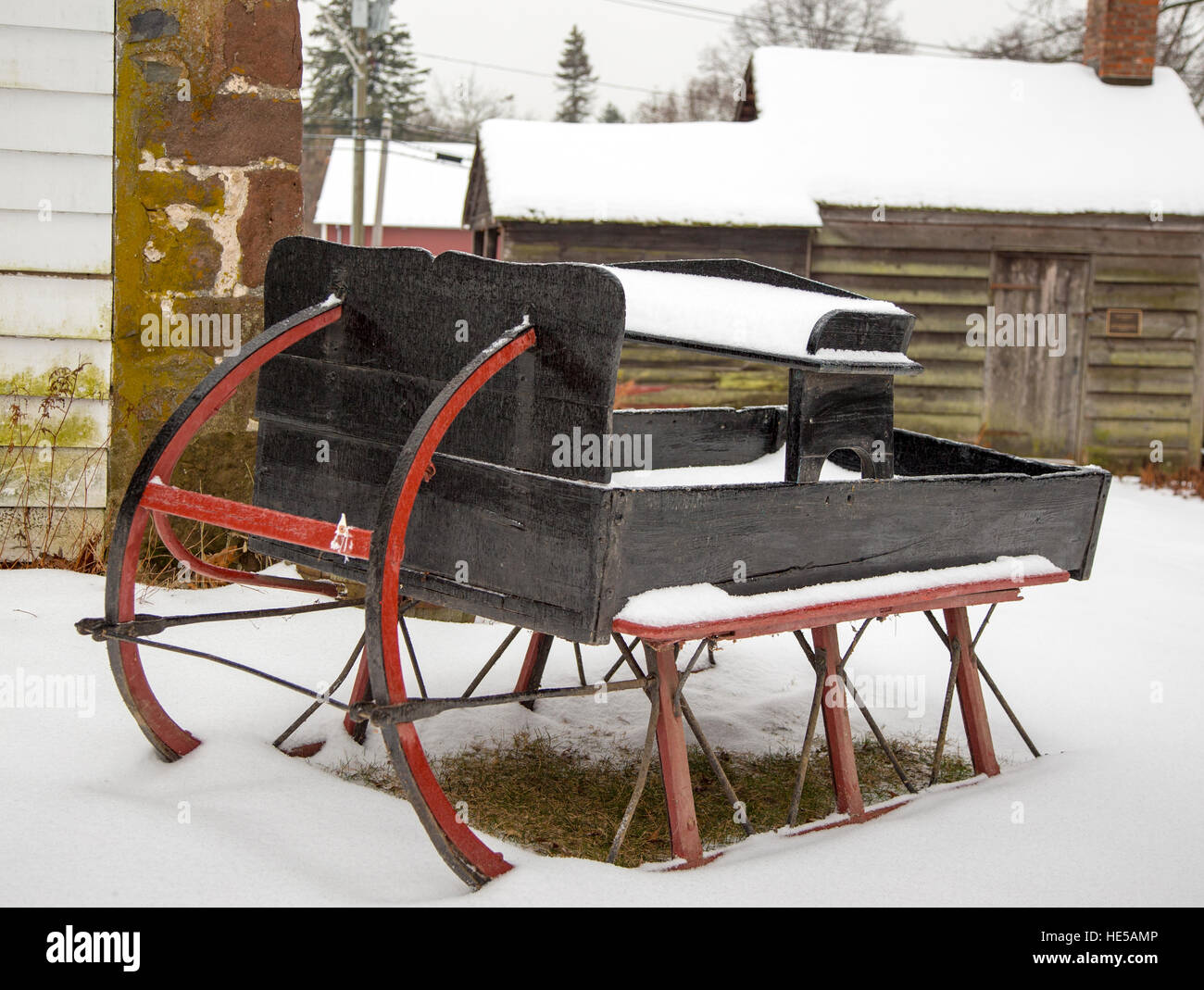 Christmas sled at an 18th century farm historic site in Upper Saddle ...