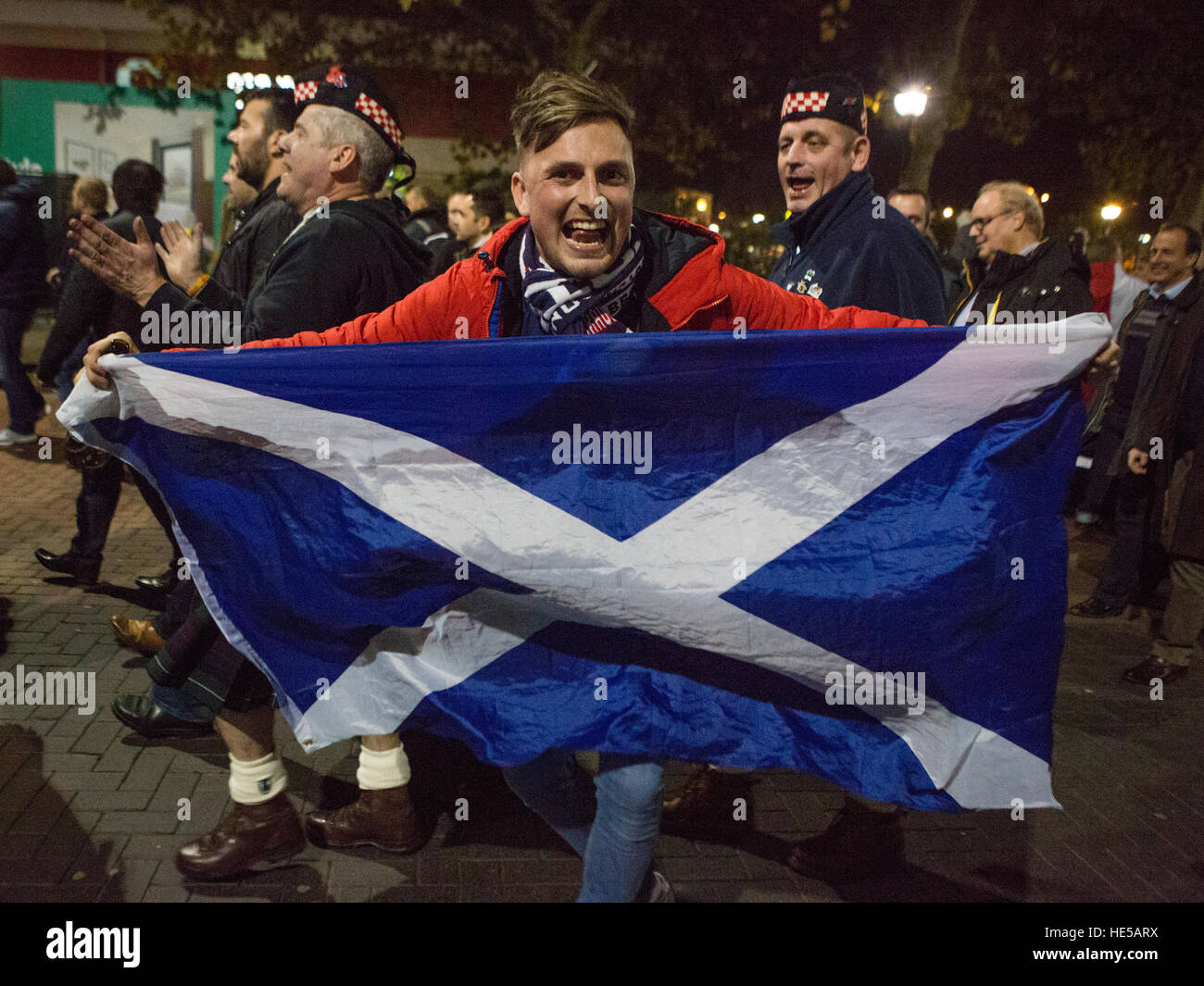 Scotland Football Supporters at Wembley Stadium for world cup qualifier ...