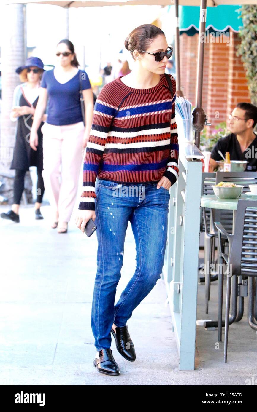 Emmy Rossum seen picking up lunch in Beverly Hills Featuring: Emmy ...