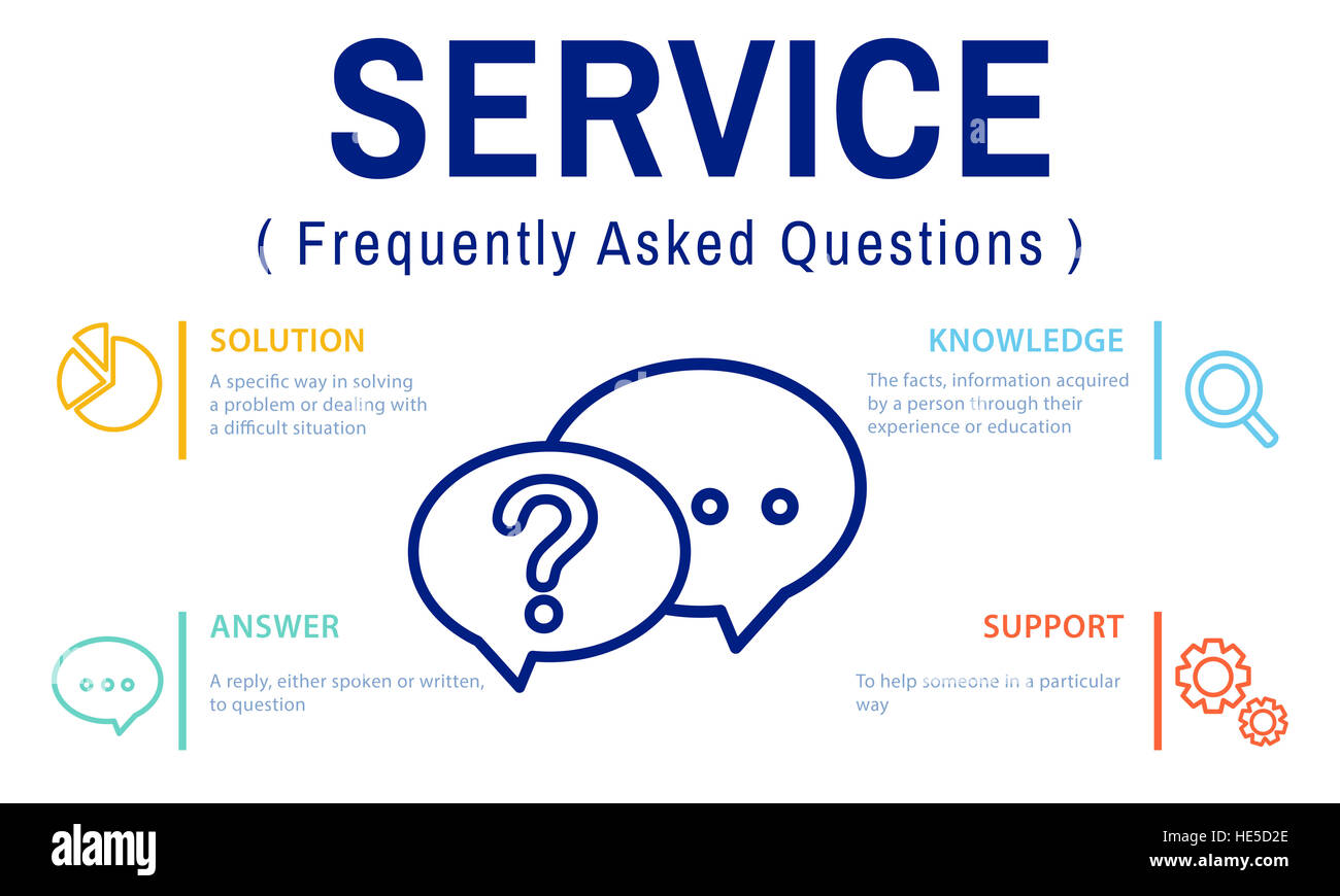FAQs Customer Service Icon Concept Stock Photo - Alamy