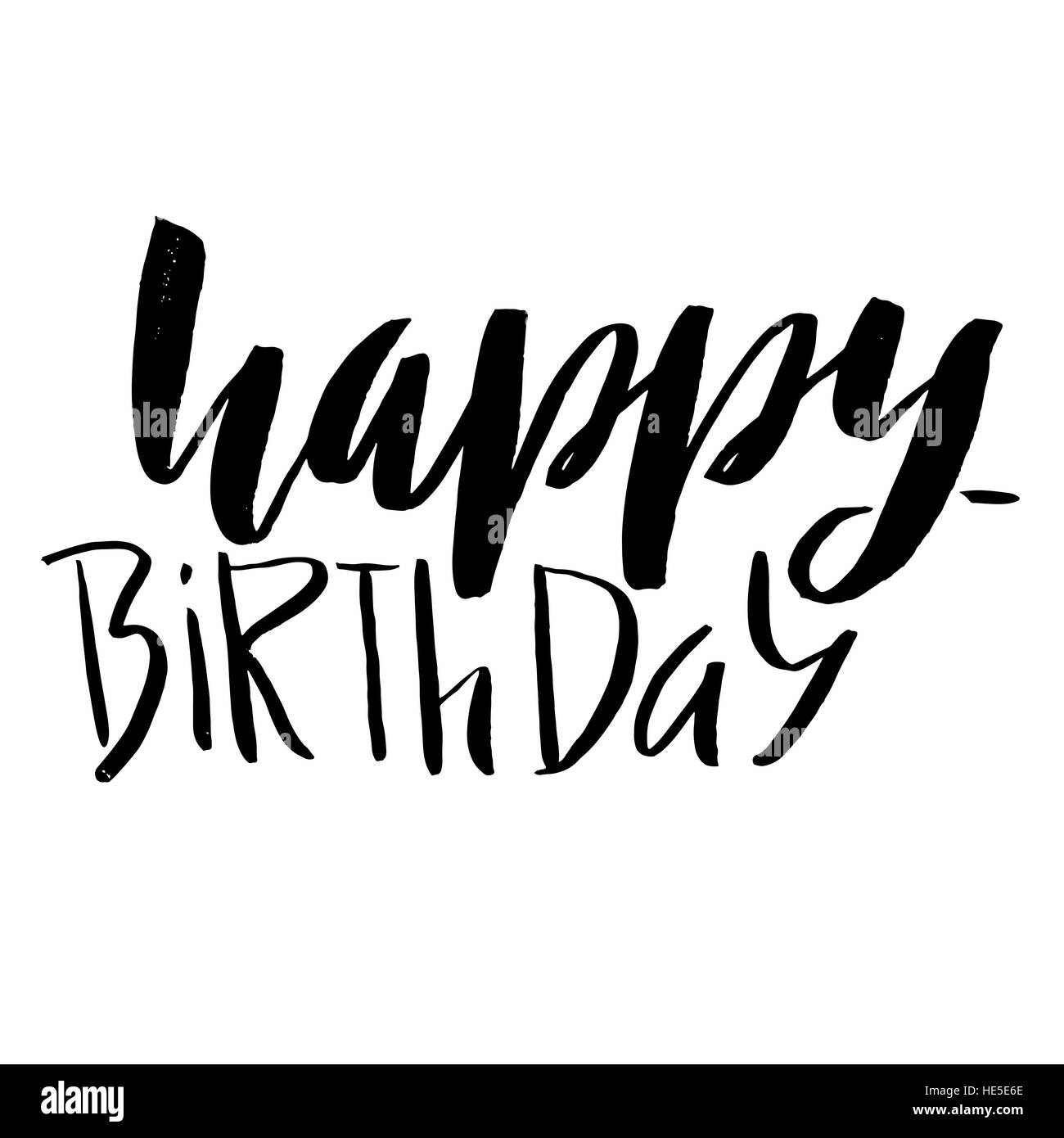 Happy birthday lettering. Inscription isolated on white background ...