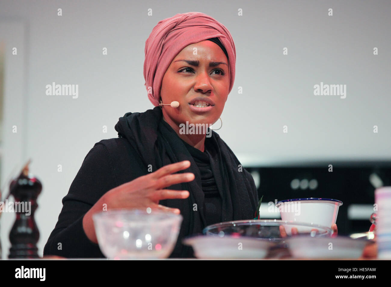 Nadiya Hussain during a cookery demonstration at the 'BBC Good Food ...