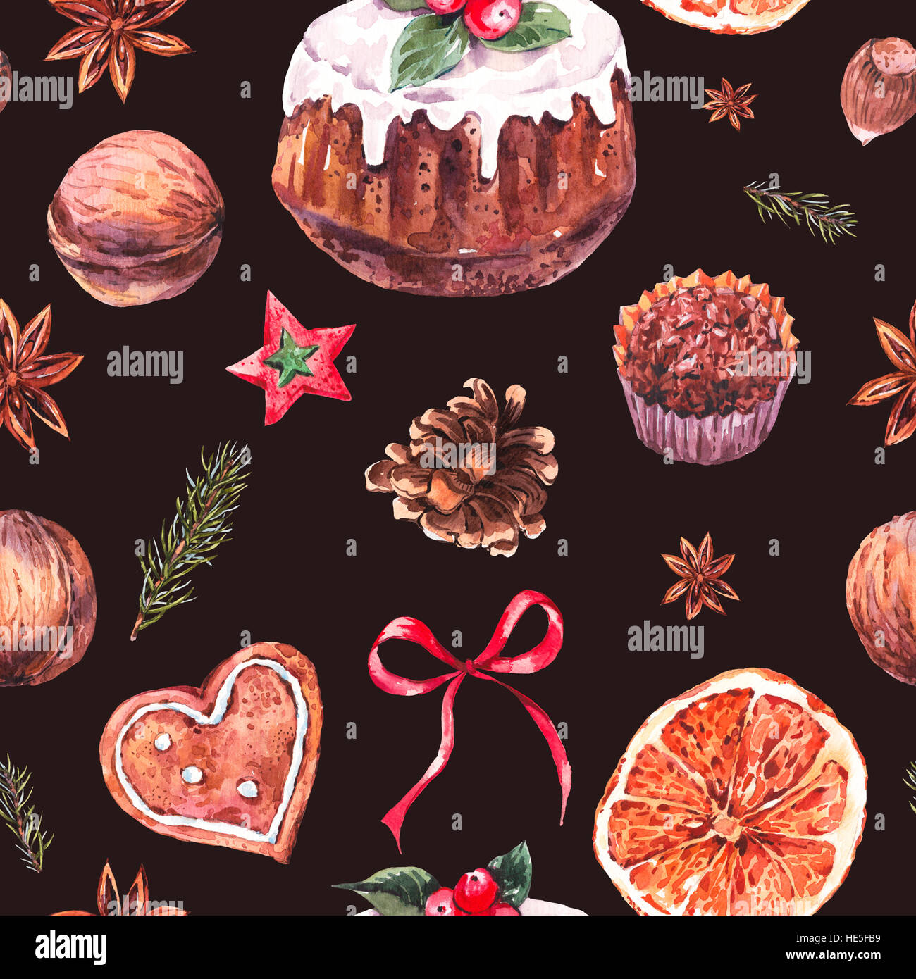 Watercolor holly hi-res stock photography and images - Alamy