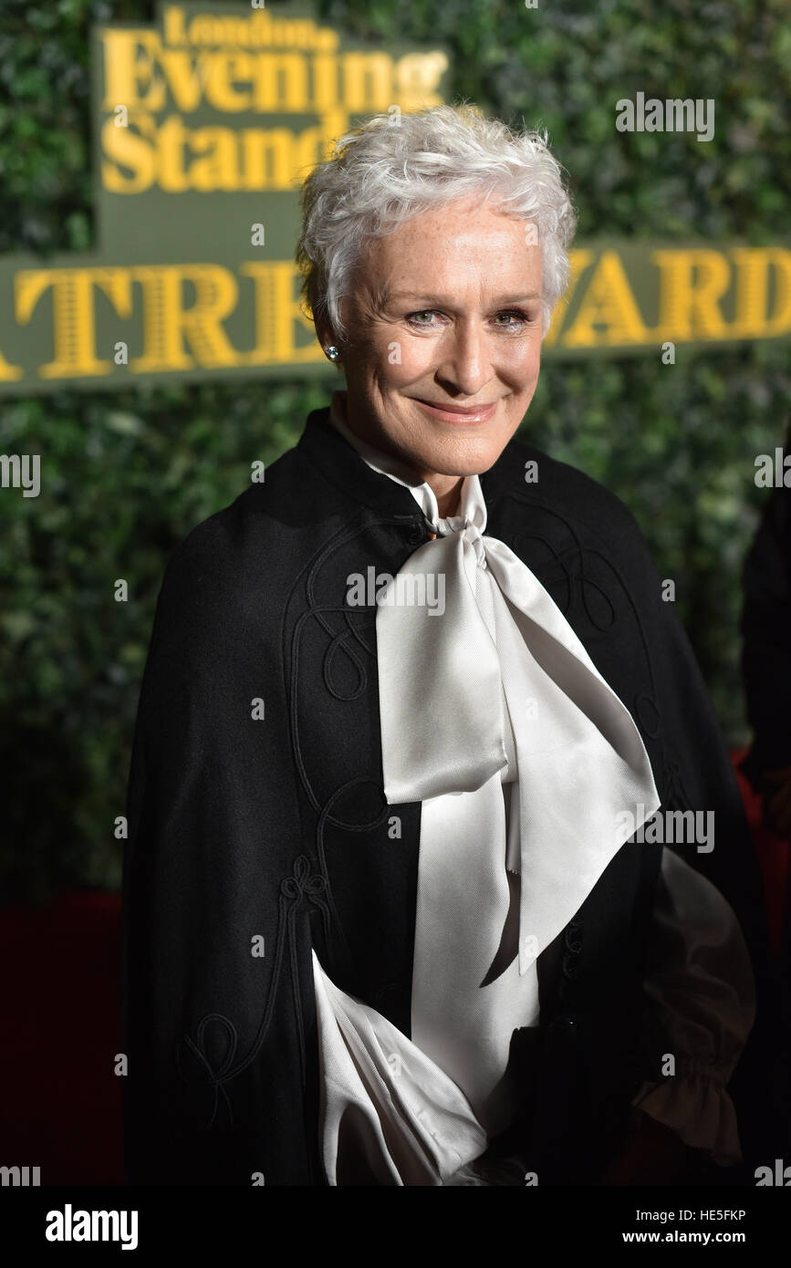 Glenn Close attending the 2016 London Evening Standard Theatre Awards ...