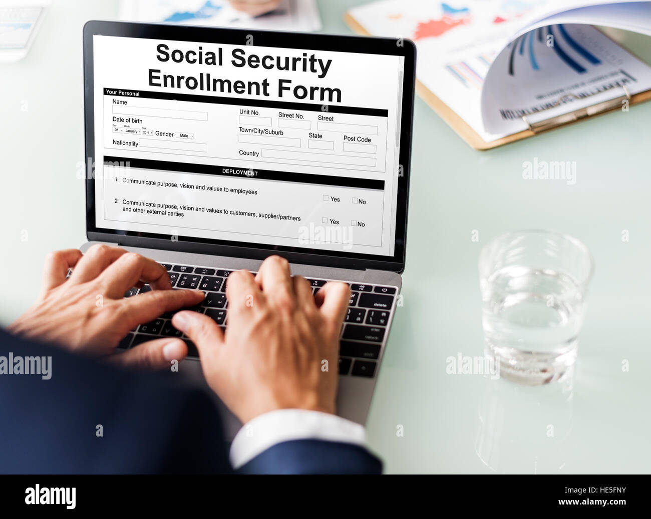 Social Security Enrollment Form Document Concept Stock Photo - Alamy