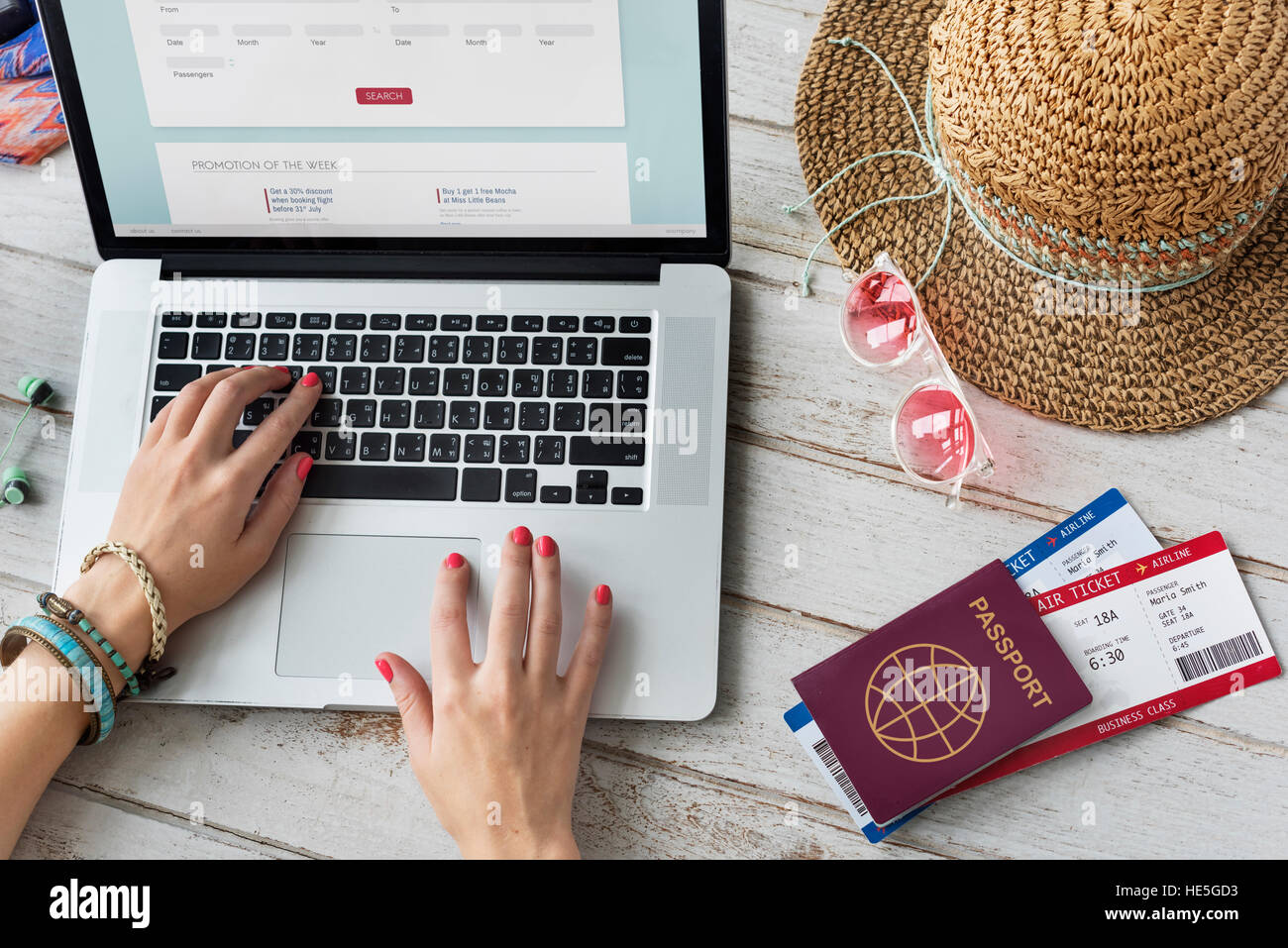 Person Booking Flight Online Concept Stock Photo - Alamy