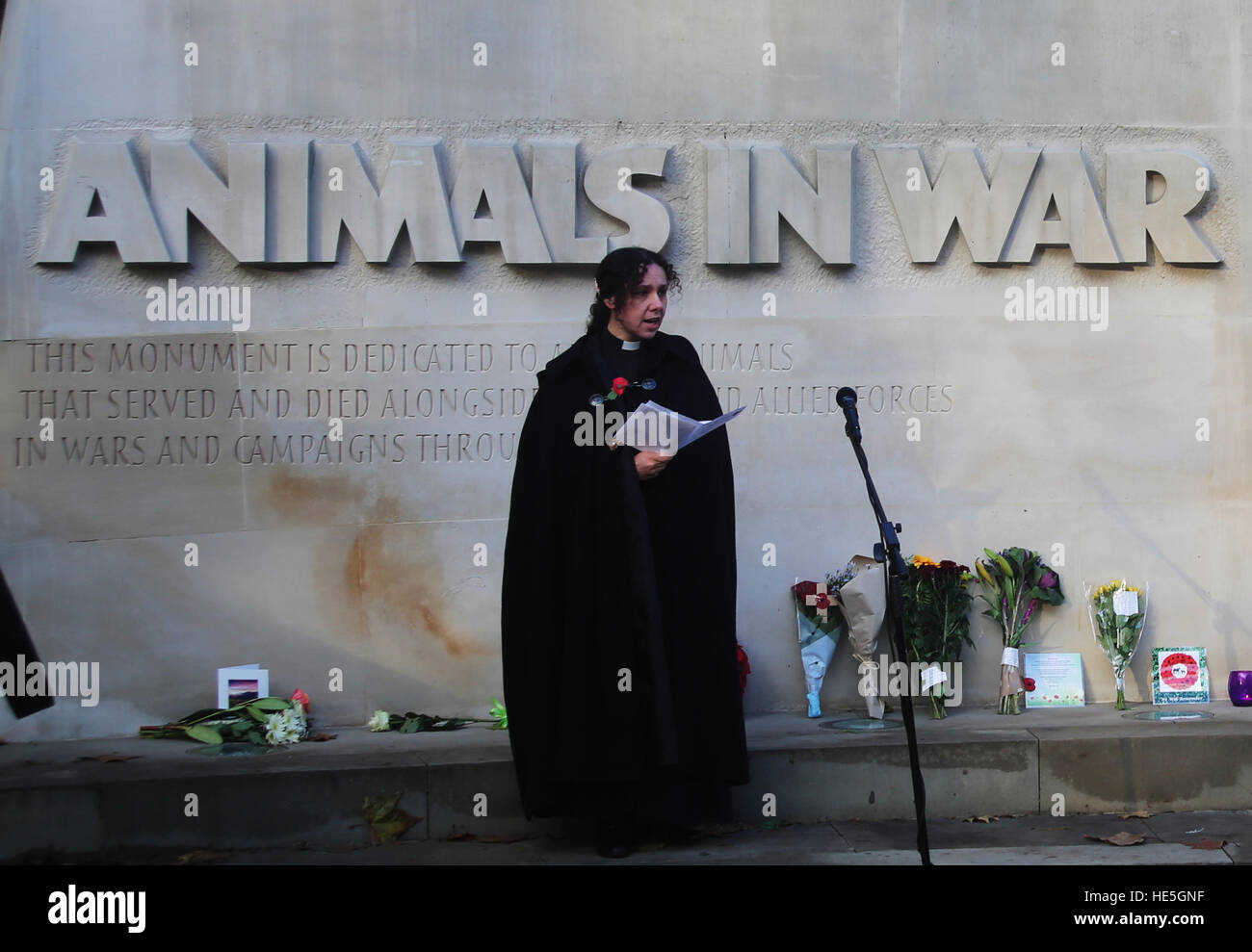 Reverend Dr Helen Hall speaking at a Service of Remembrance by the ...