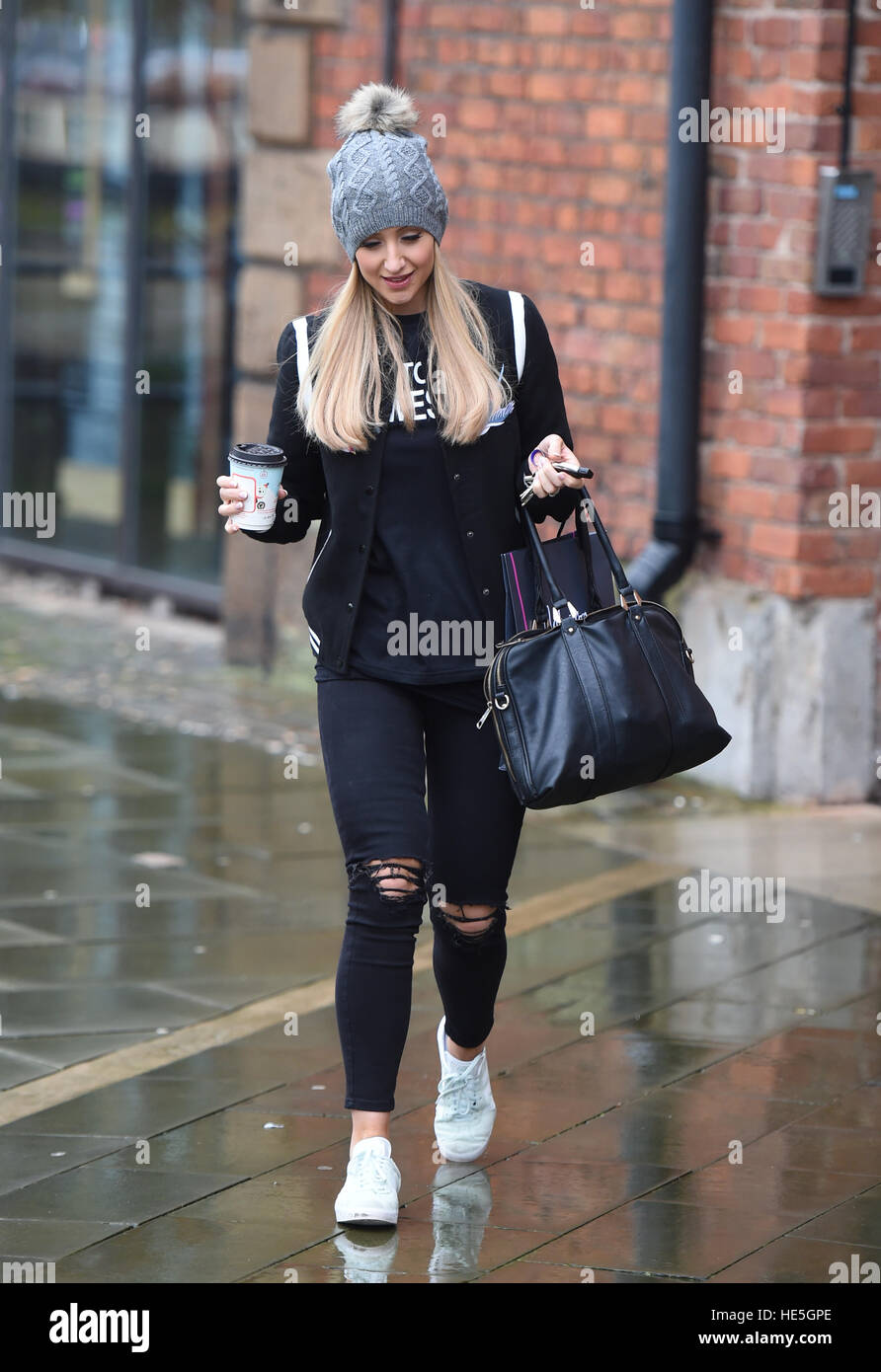 Catherine Tyldesley at Key 103 Radio Station in Manchester this morning ...