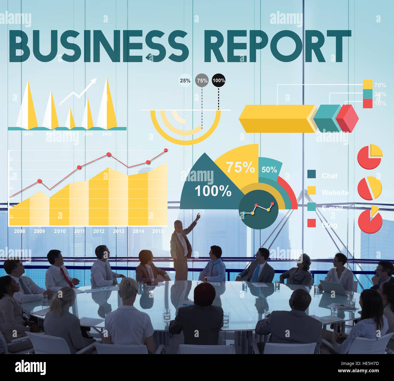 Business Report Percentage Business Chart Concept Stock Photo - Alamy