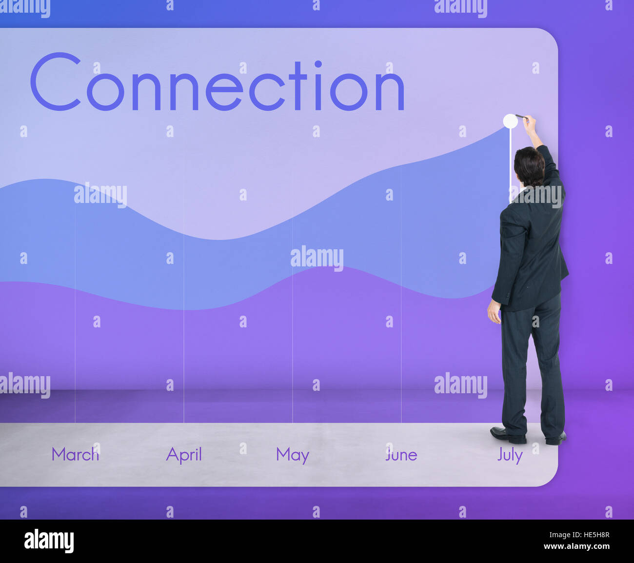 Connection Technology Monthly Graph Stock Photo - Alamy