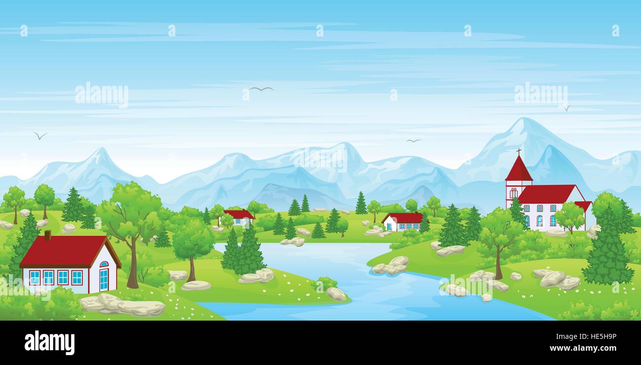 urban summer landscape Stock Vector Image & Art - Alamy