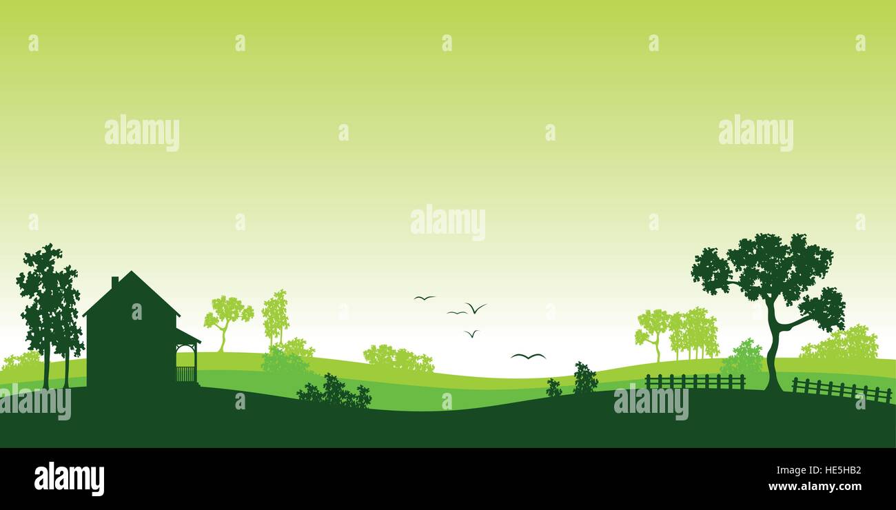 Green landscape Stock Vector Images - Alamy