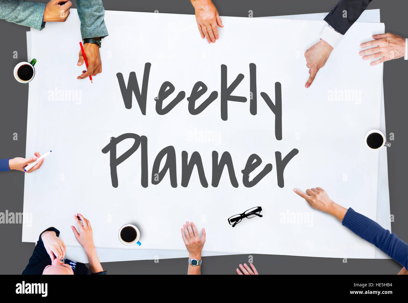Weekly Planner Organizer Plan Concept Stock Photo - Alamy
