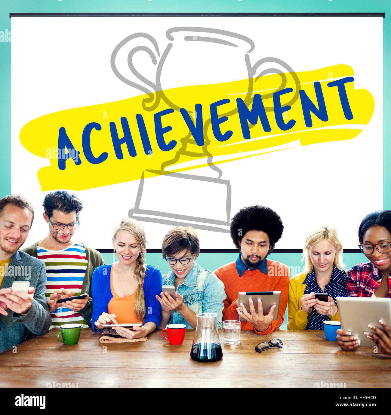 SUccess Award Trophy Graphic Concept Stock Photo - Alamy