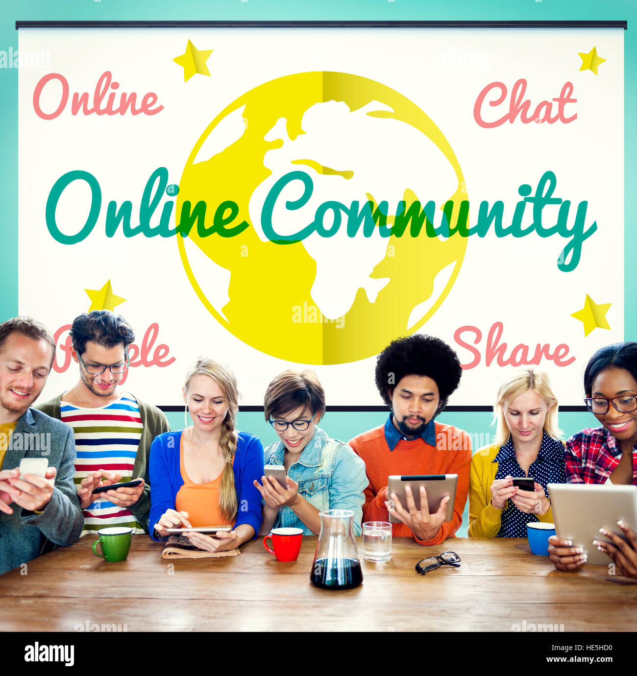 Online Community Global Icon Concept Stock Photo - Alamy