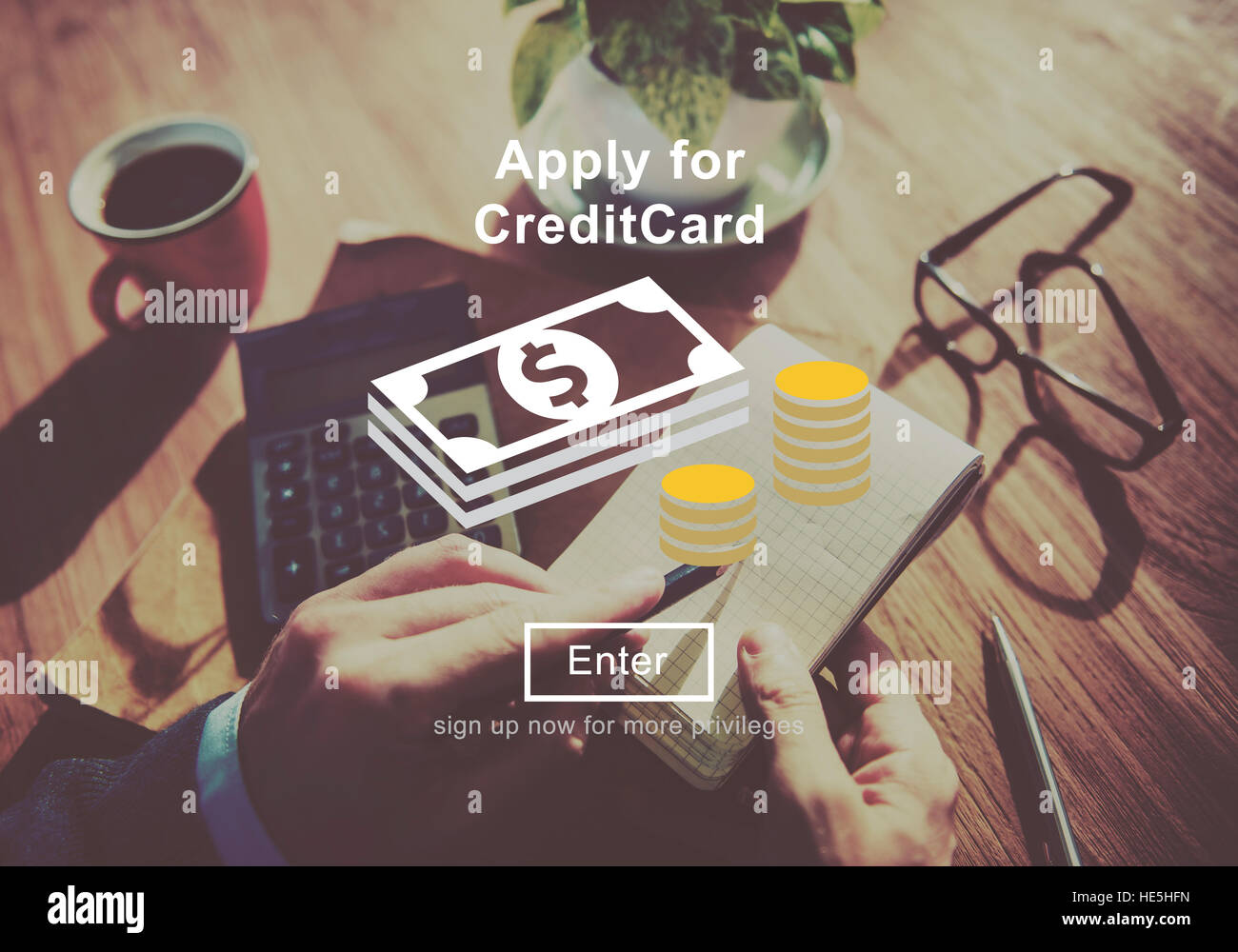 Apply Credit Card Financial Graphics Concept Stock Photo - Alamy