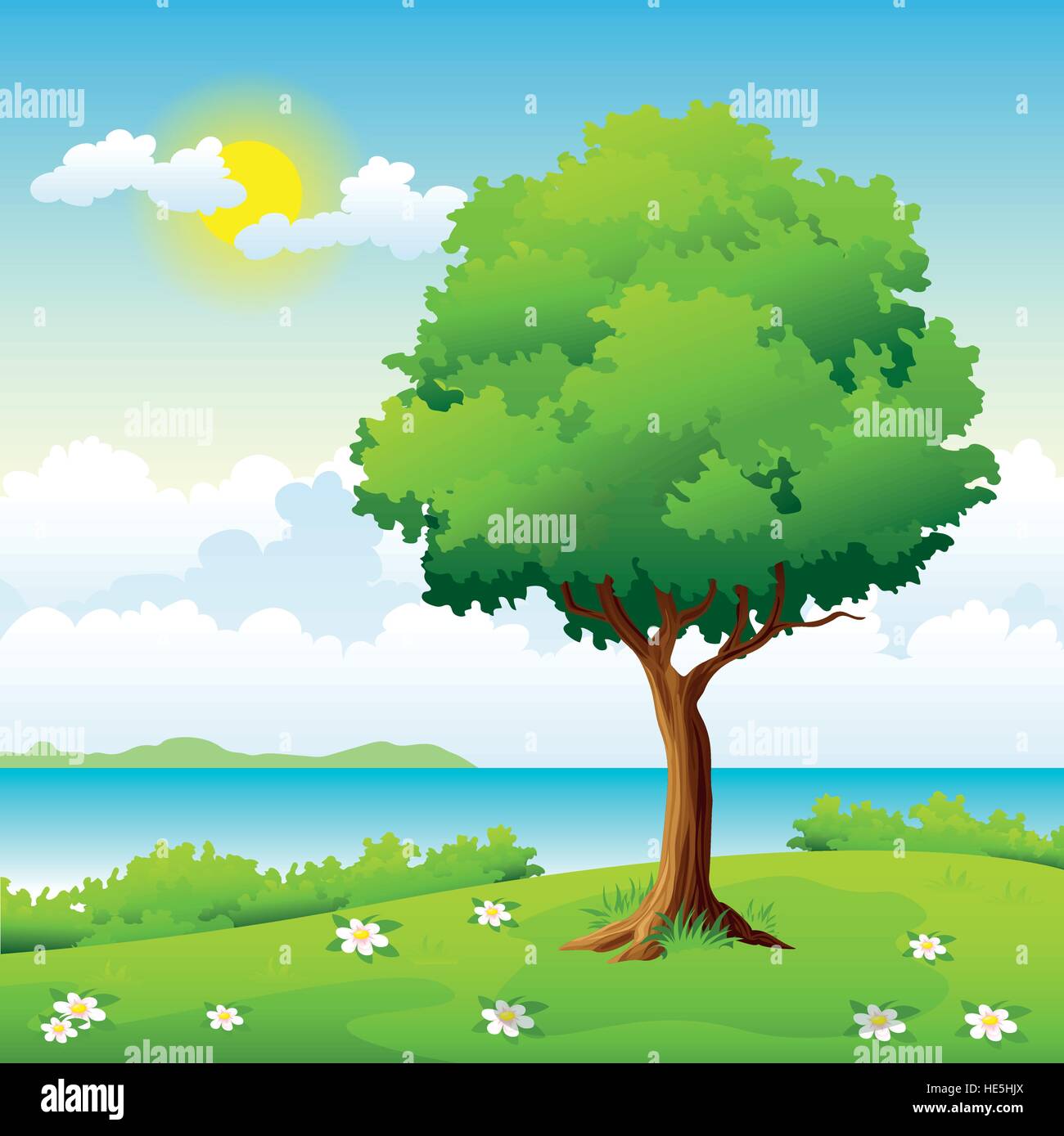 Hills cloudy Stock Vector Images - Alamy