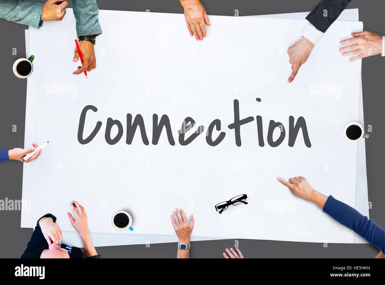 Connection Corporate Teamwork Collaboration Concept Stock Photo - Alamy