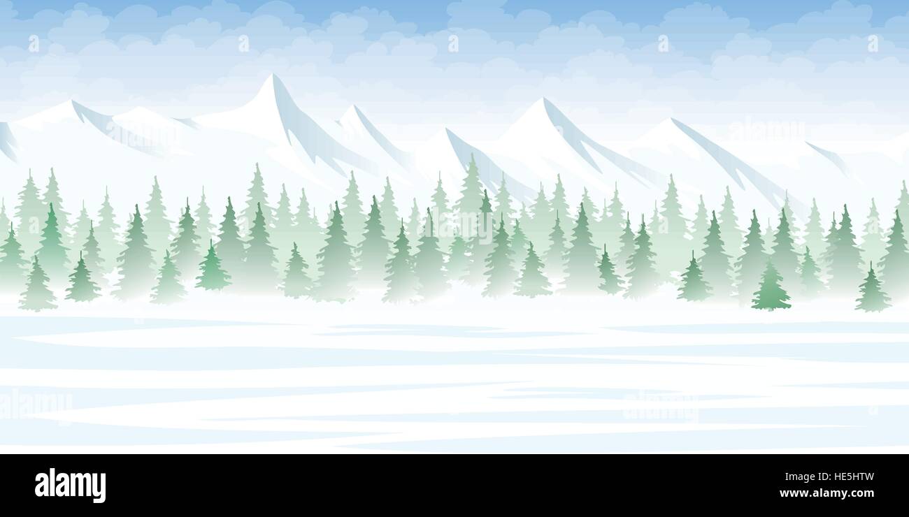 Winter landscape fir Stock Vector Images - Alamy