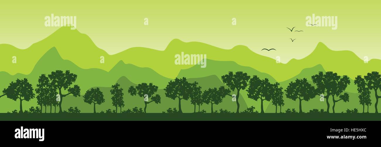 Tree and mountains Stock Vector Images - Alamy