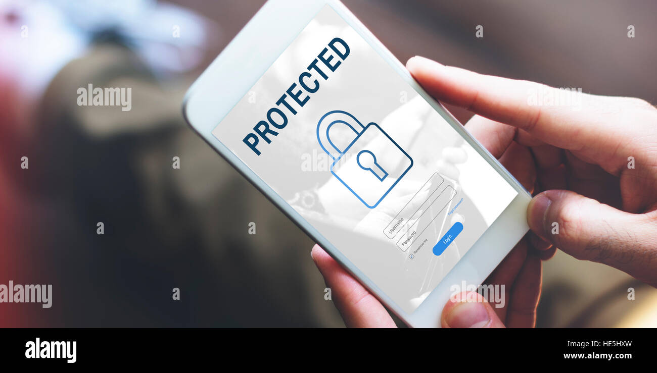 Protected Log In User Password Register Concept Stock Photo - Alamy