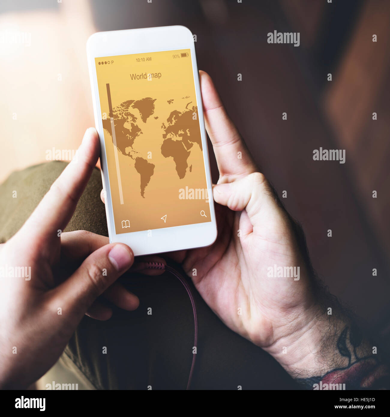 World Map Travel Application Concept Stock Photo - Alamy