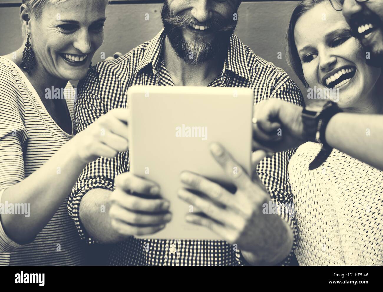 Group Of People Browsing Internet Concept Stock Photo - Alamy