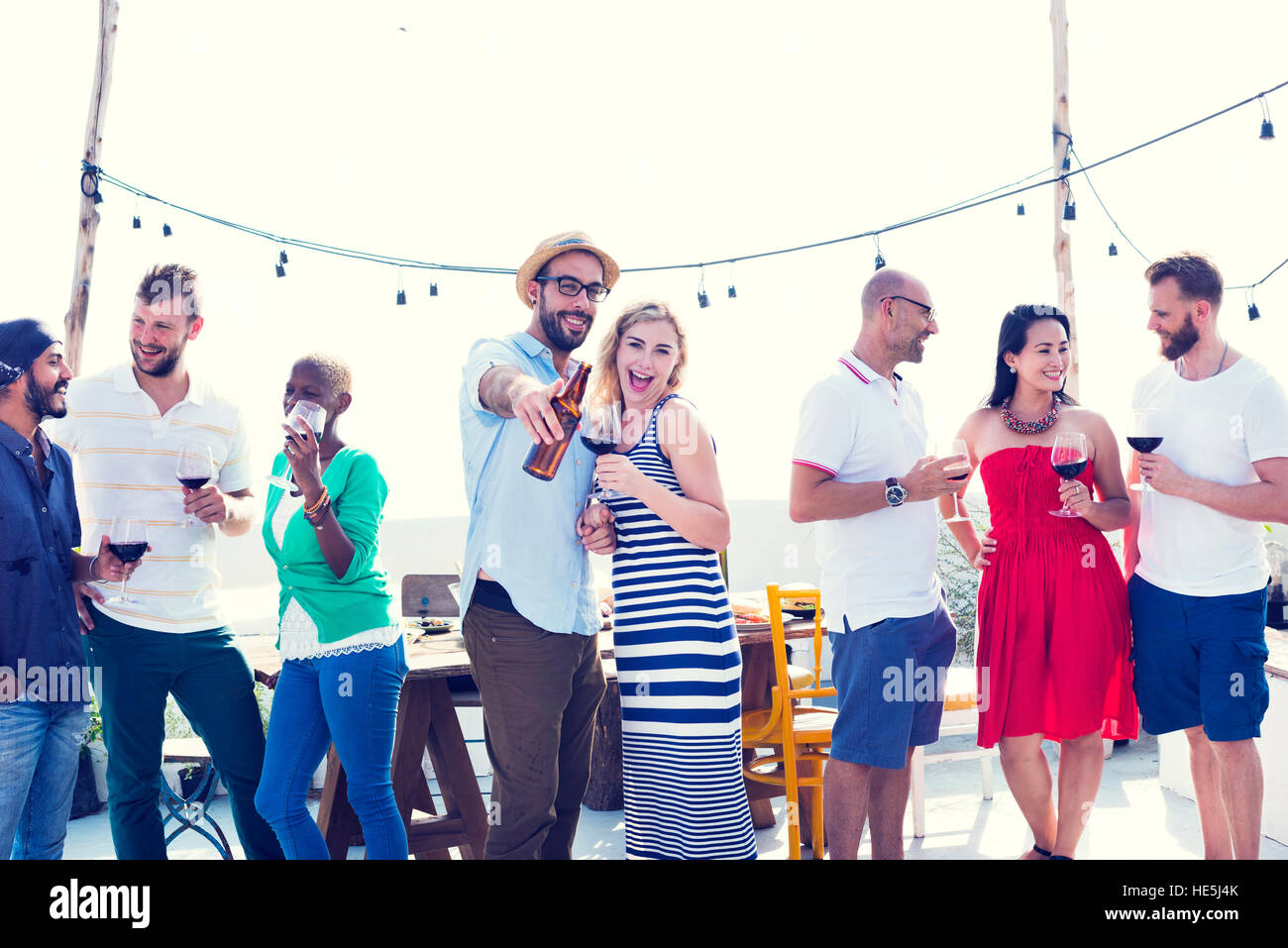 Group Of People Party Concept Stock Photo - Alamy