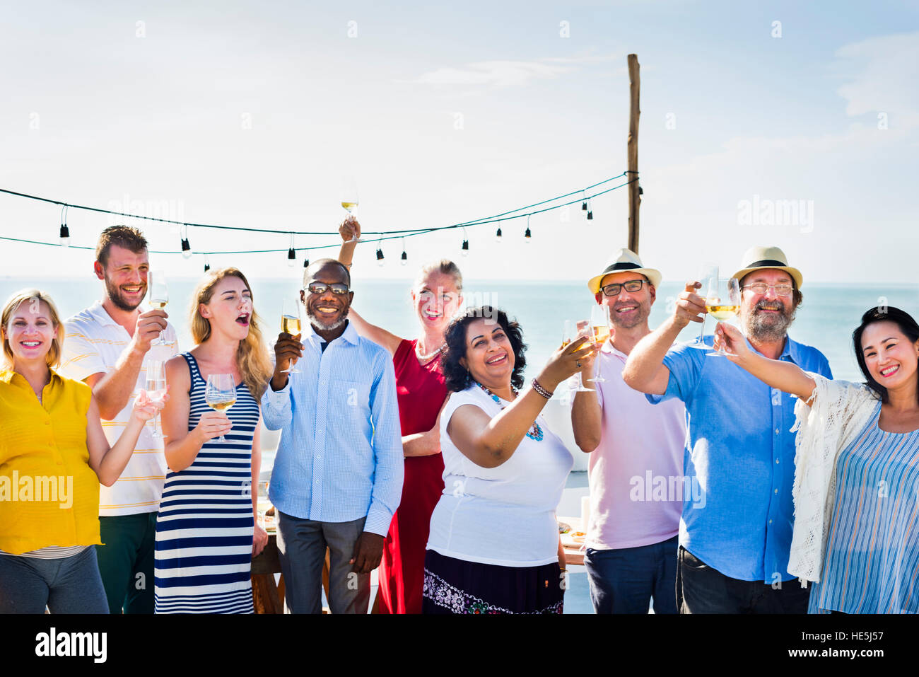 Group Of People Party Concept Stock Photo - Alamy