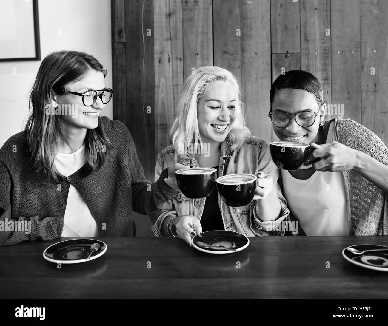 Cafe Friends Coffee Break Cheerful Relaxation Concept Stock Photo - Alamy