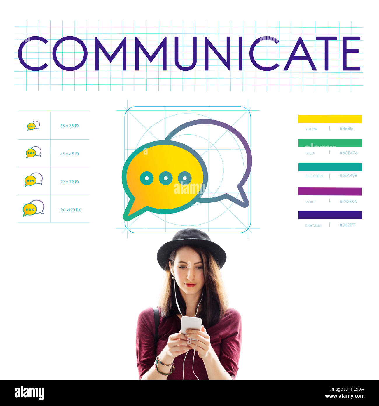 Communicate Trends Interact Connection Concept Stock Photo - Alamy