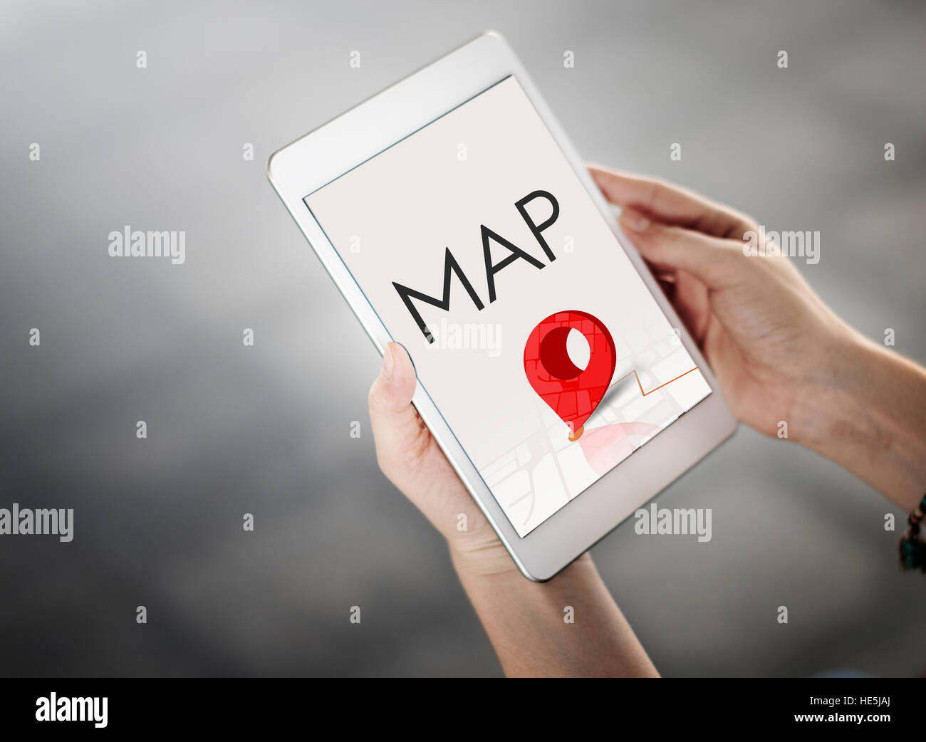 Route Navigation Map Location Journey GPS Concept Stock Photo - Alamy