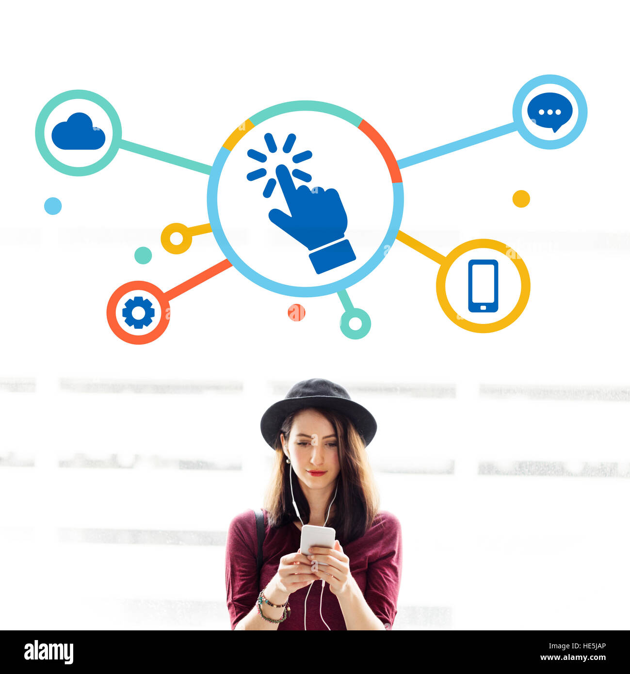 Click Online Connection Graphic Concept Stock Photo - Alamy