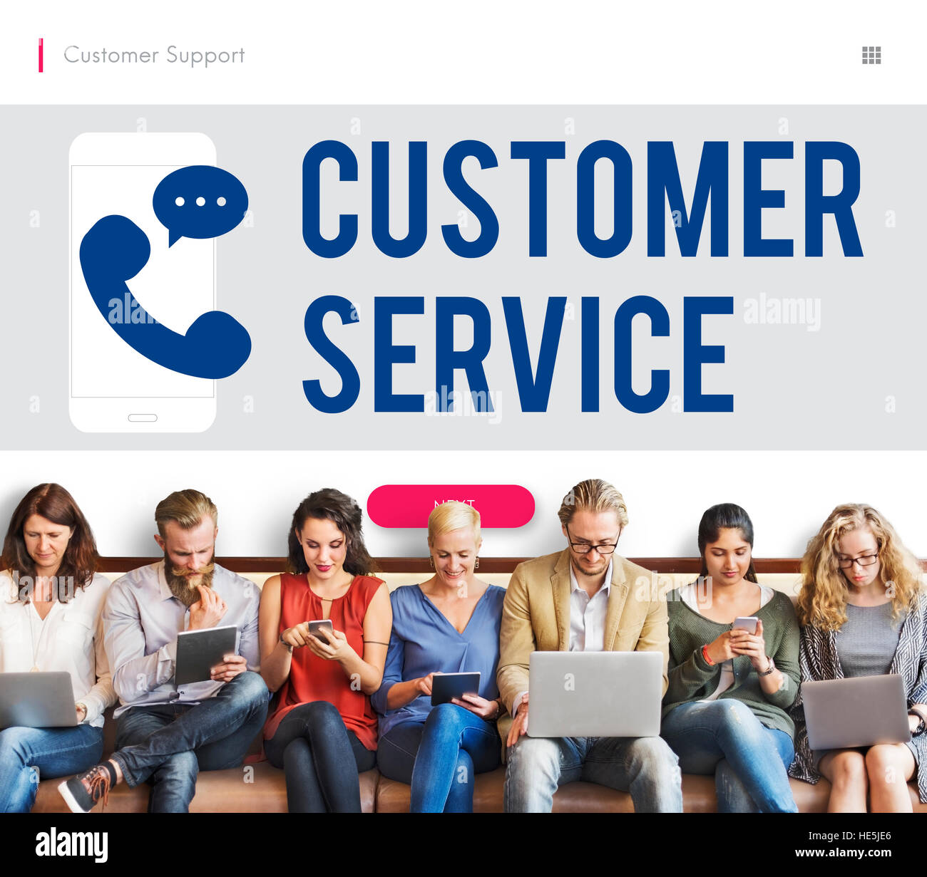 Mobile Phone Customer Service Concept Stock Photo - Alamy