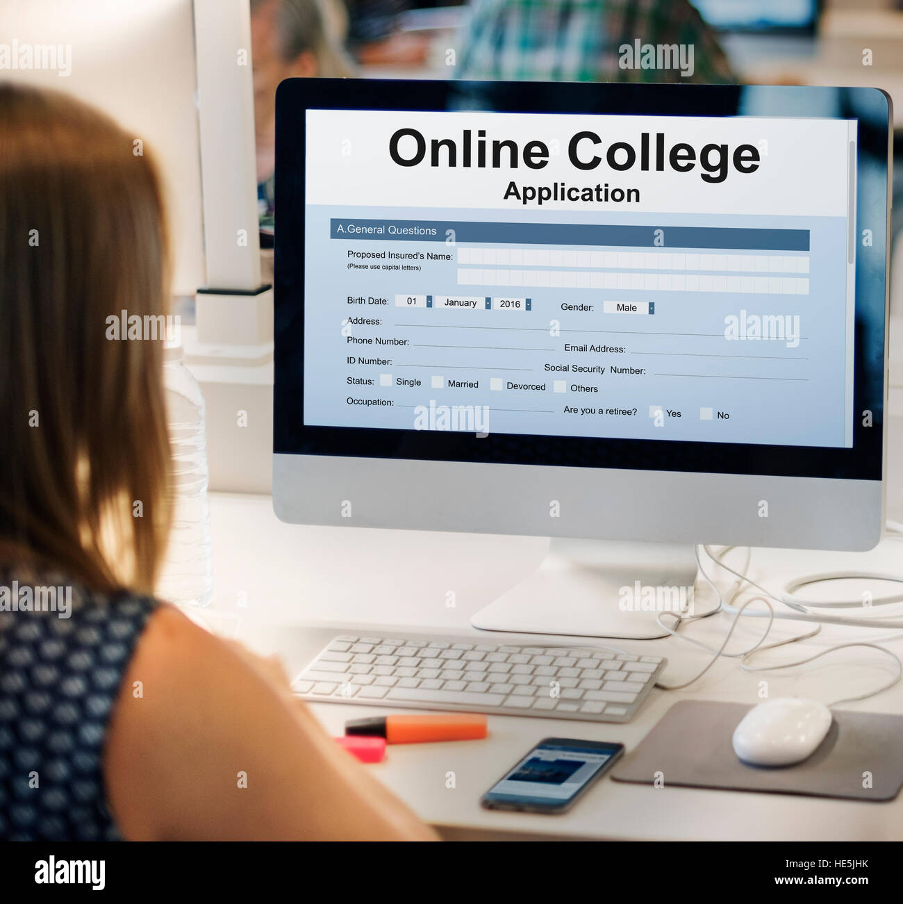 Online Collage Application Document Form Concept Stock Photo - Alamy