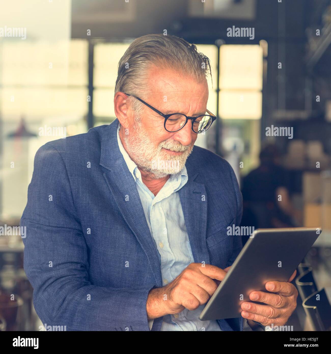 Senior Man Hangout Drinking Alcohol Night Club Concept Stock Photo - Alamy