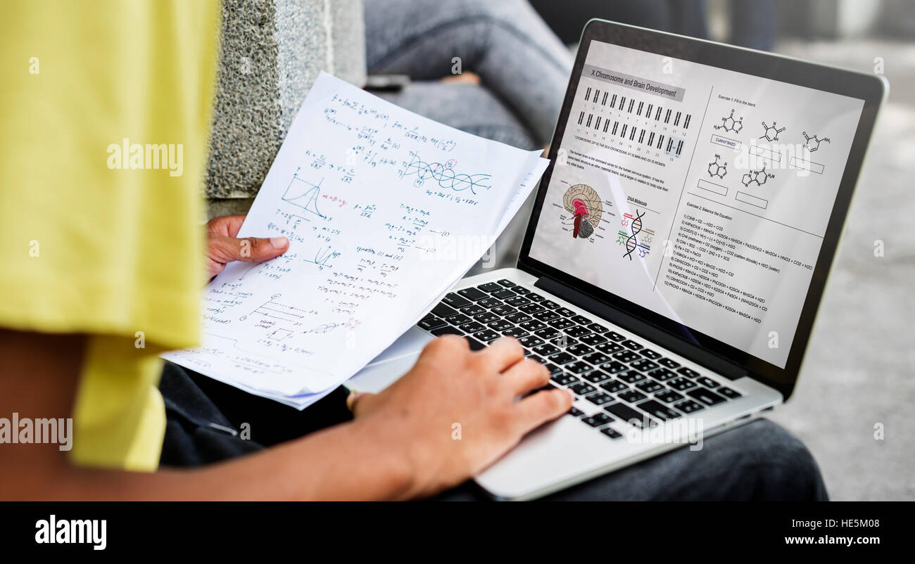 Laptop Studying Research Campus Concept Stock Photo - Alamy