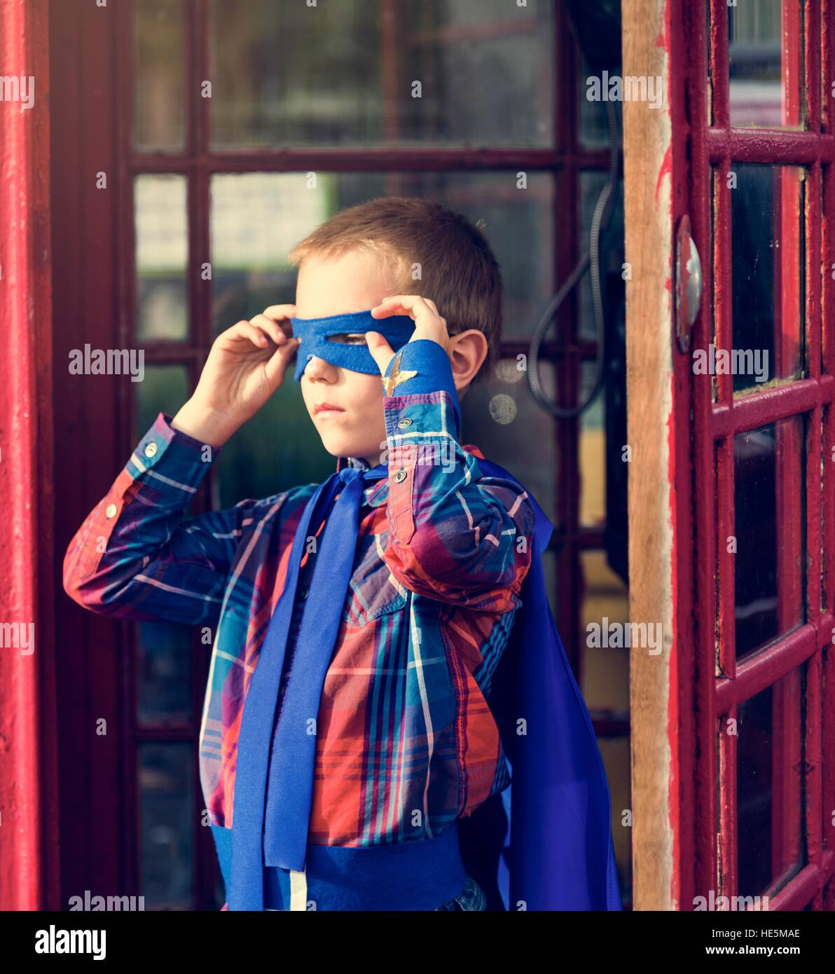 Superhero Little Boy Imagination Freedom Happiness Concept Stock Photo ...