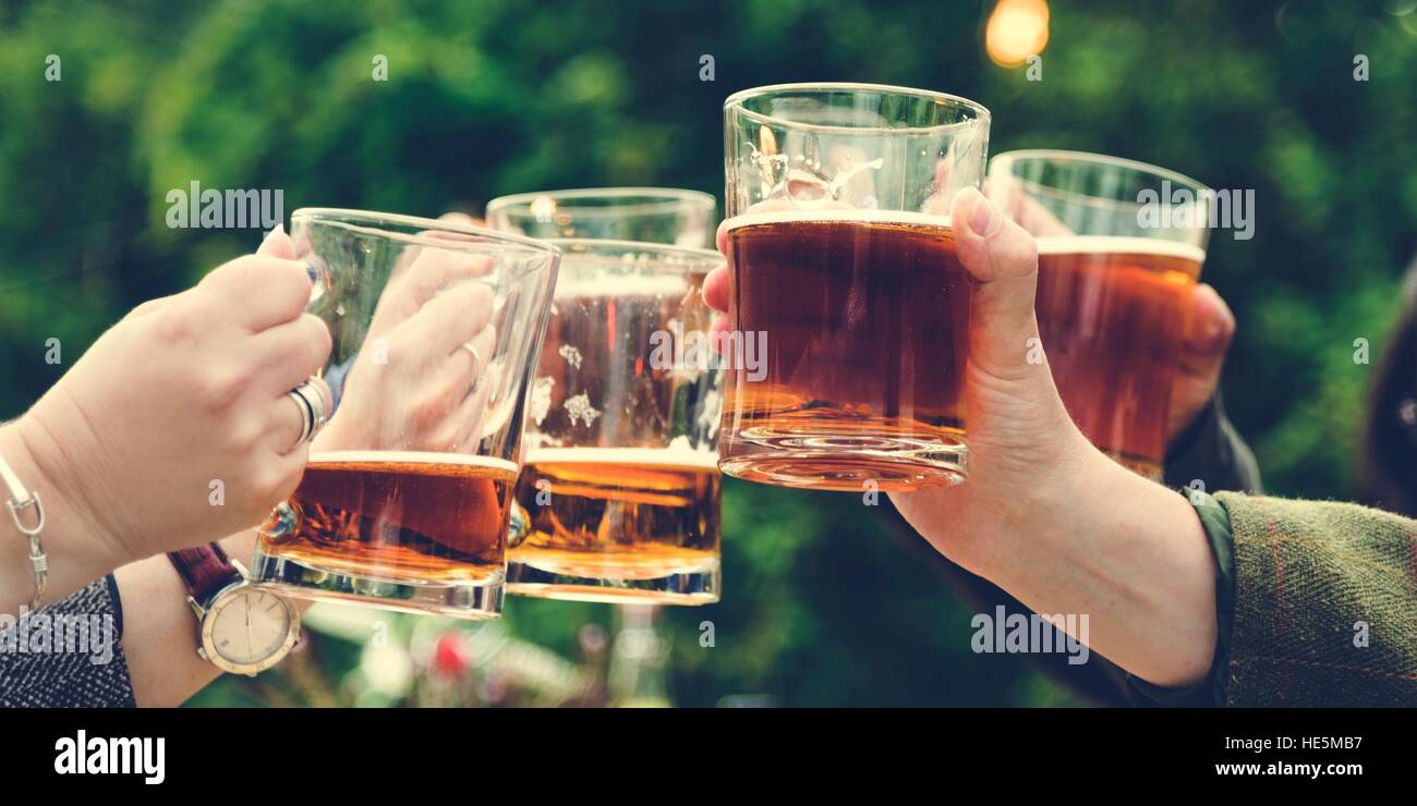 Group Of People Cheers Concept Stock Photo - Alamy