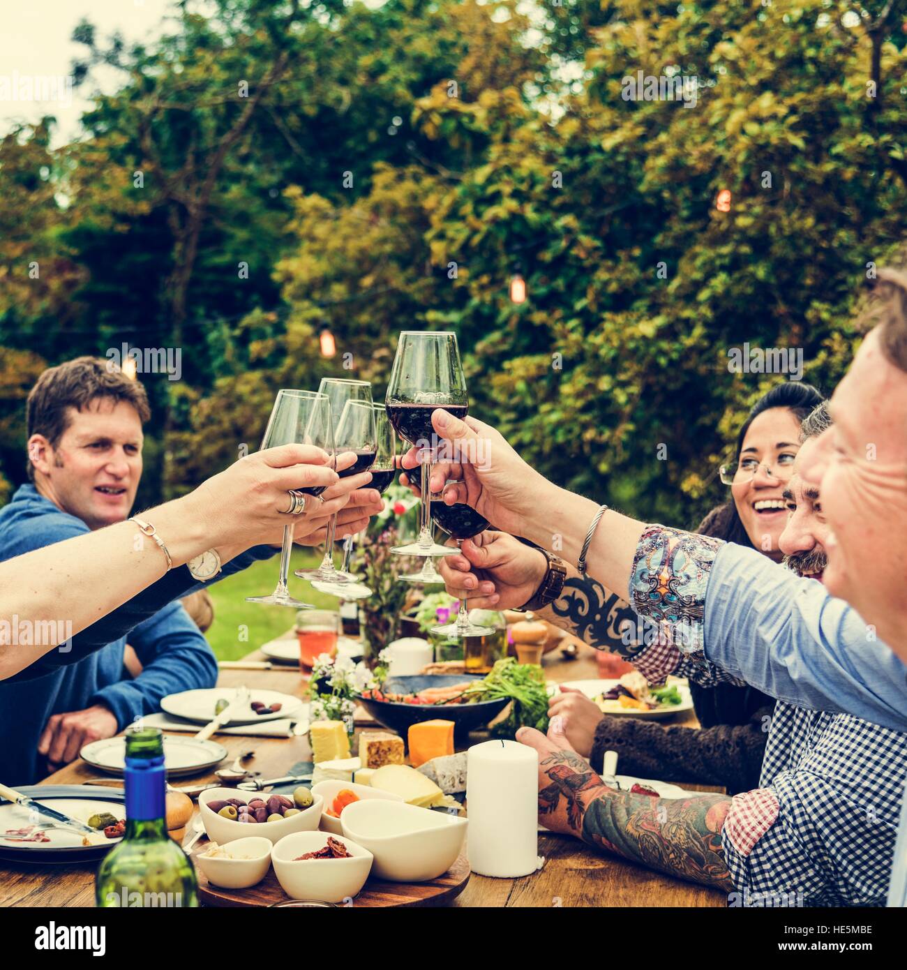 Group Of People Cheers Concept Stock Photo - Alamy