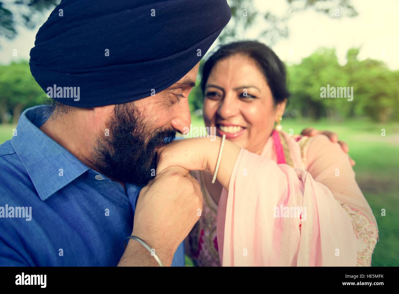 Indian Couple Love Care Concept Stock Photo - Alamy