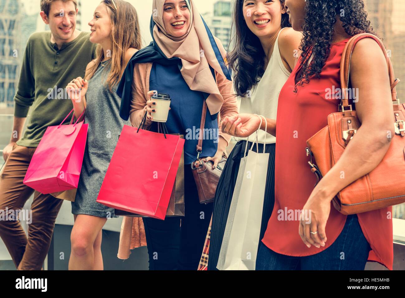 Group Of People Shopping Concept Stock Photo - Alamy