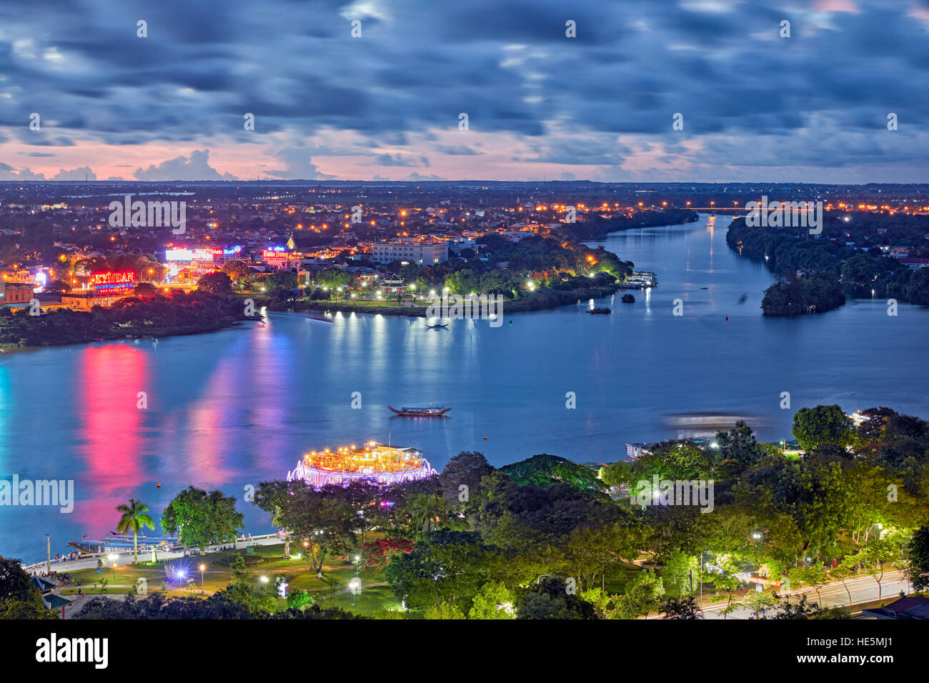 Perfume River at dusk. Hue, Vietnam Stock Photo - Alamy