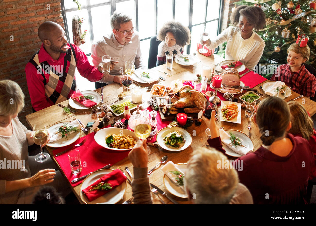 Family Together Christmas Celebration Concept Stock Photo - Alamy