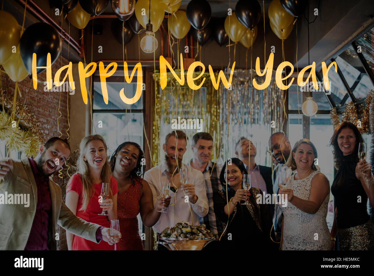 Happy New Year 2017 Celebration Greeting Concept Stock Photo - Alamy